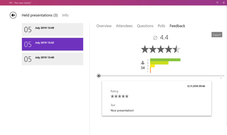 How to analyze & export feedback | SlideLizard Help