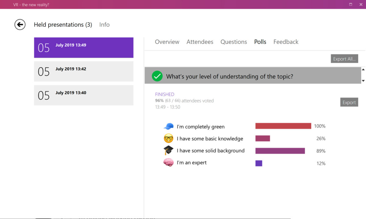 How to analyze & export polls / votings or quizzes | SlideLizard Help