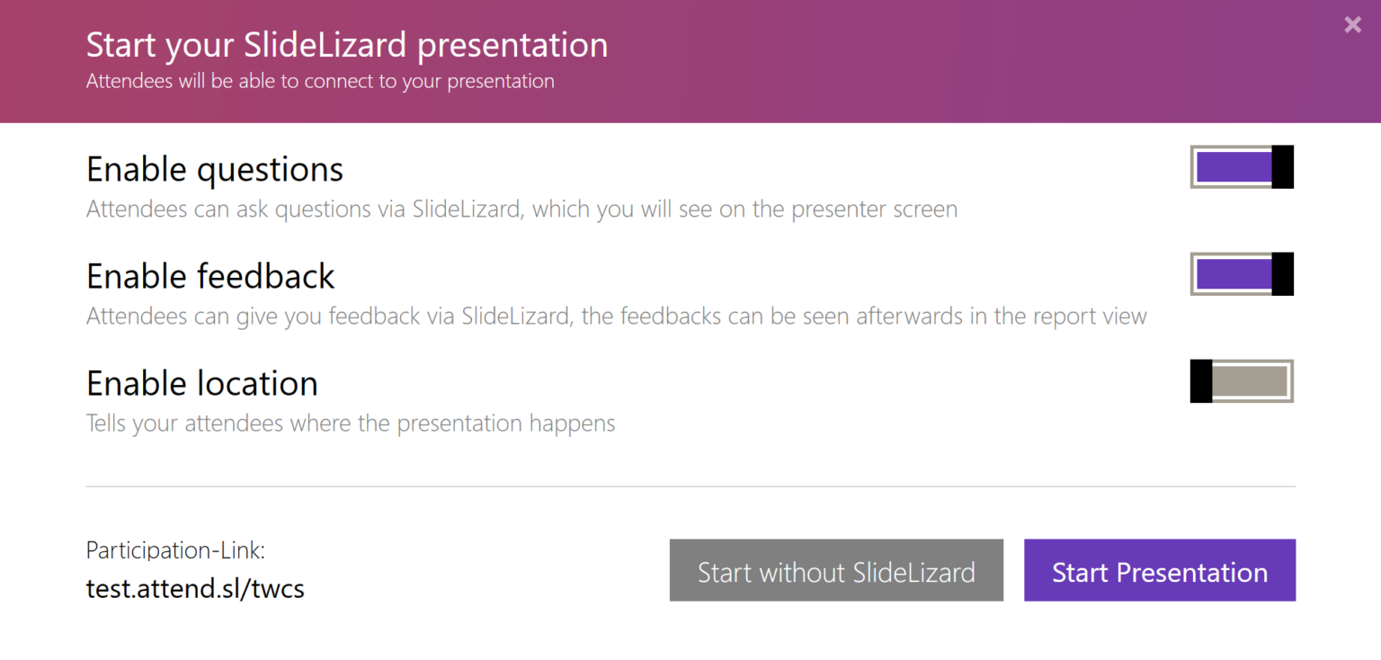 How to start a presentation with SlideLizard | SlideLizard Help