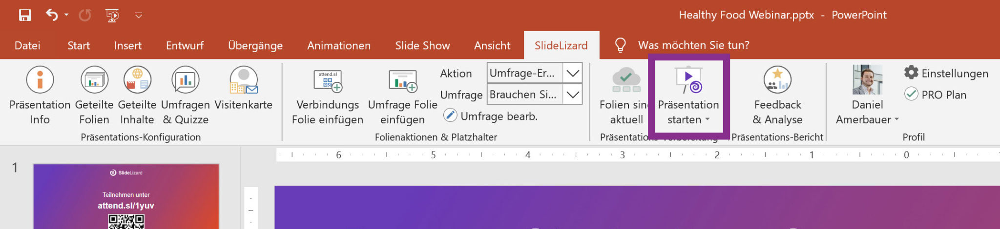 So starten Sie eine Präsentation mit SlideLizard | SlideLizard Help