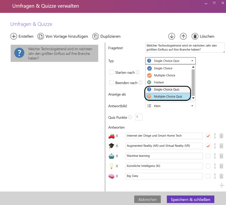Quizze erstellen | SlideLizard Help